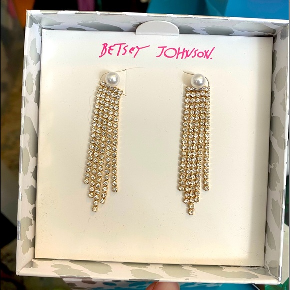 Betsey Johnson | Jewelry | Betsey Johnson Gold Waterfall Chain Earrings ...